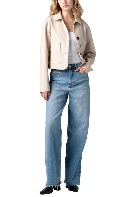 BLANKNYC Faux Leather Cropped Blazer